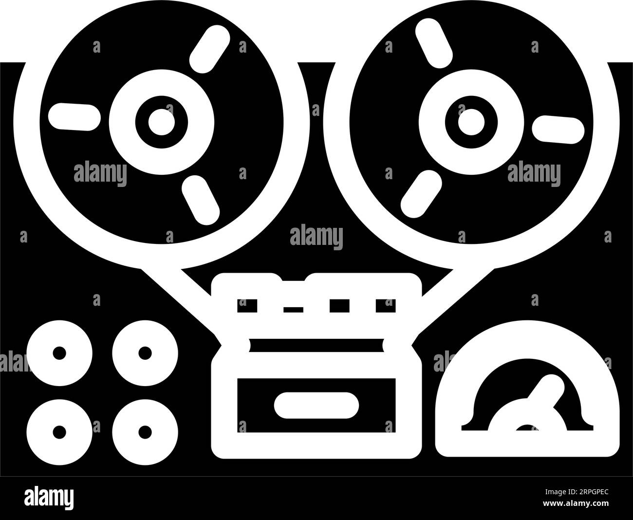 turntable tape retro music glyph icon vector illustration Stock Vector ...