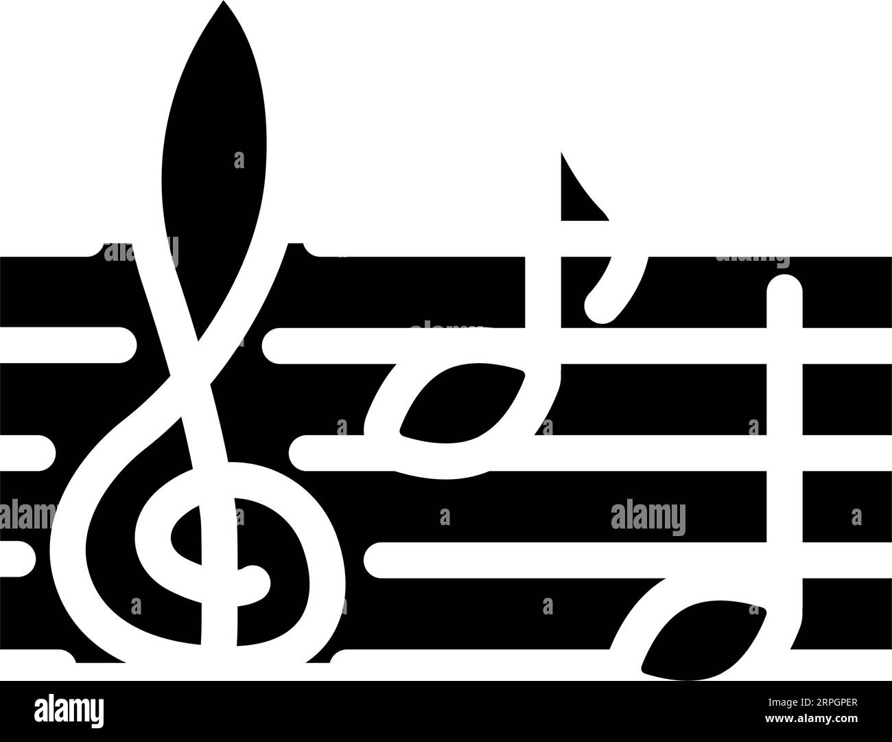 music notes retro glyph icon vector illustration Stock Vector Image ...