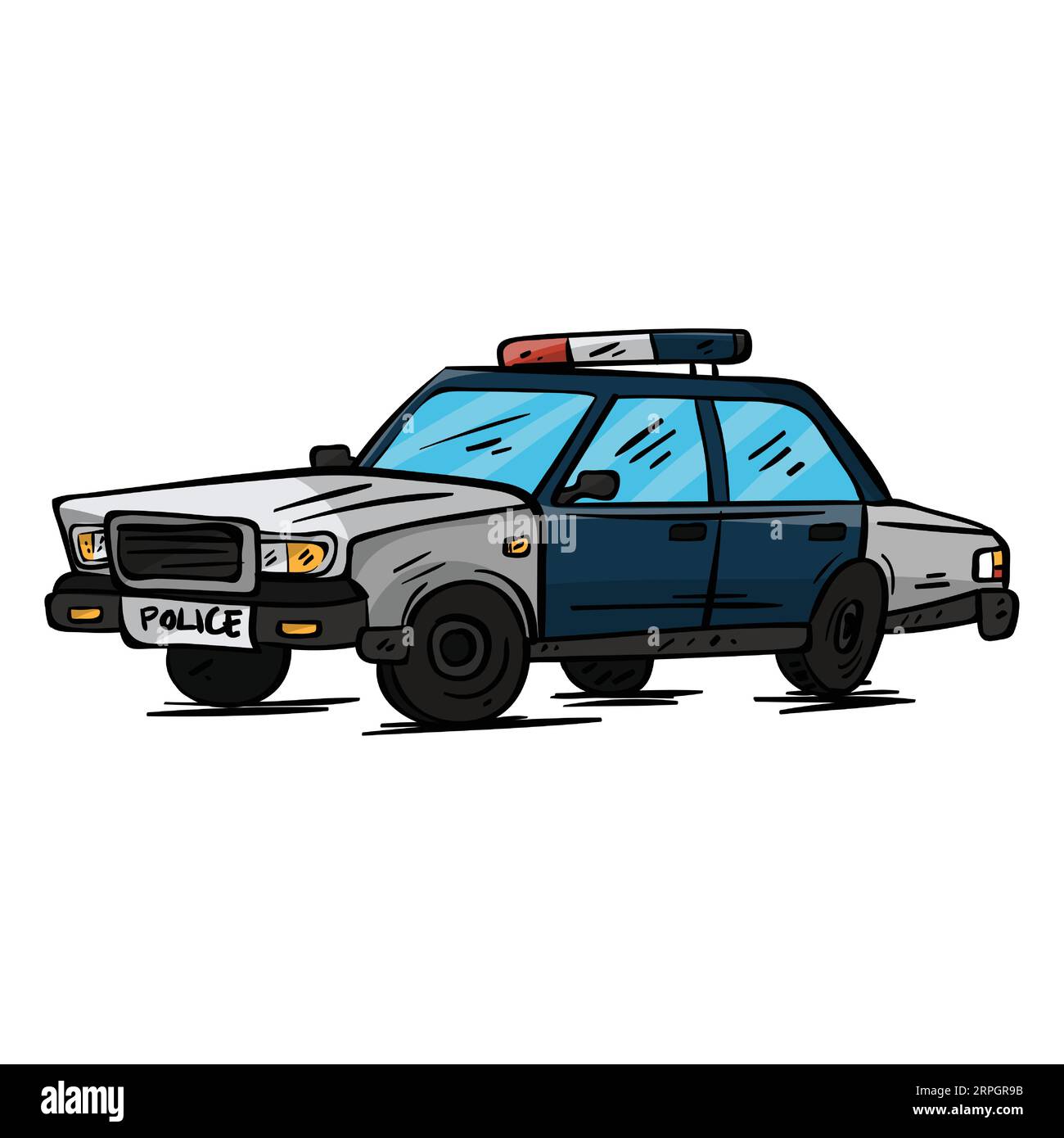 Back view police car Stock Vector Images - Alamy