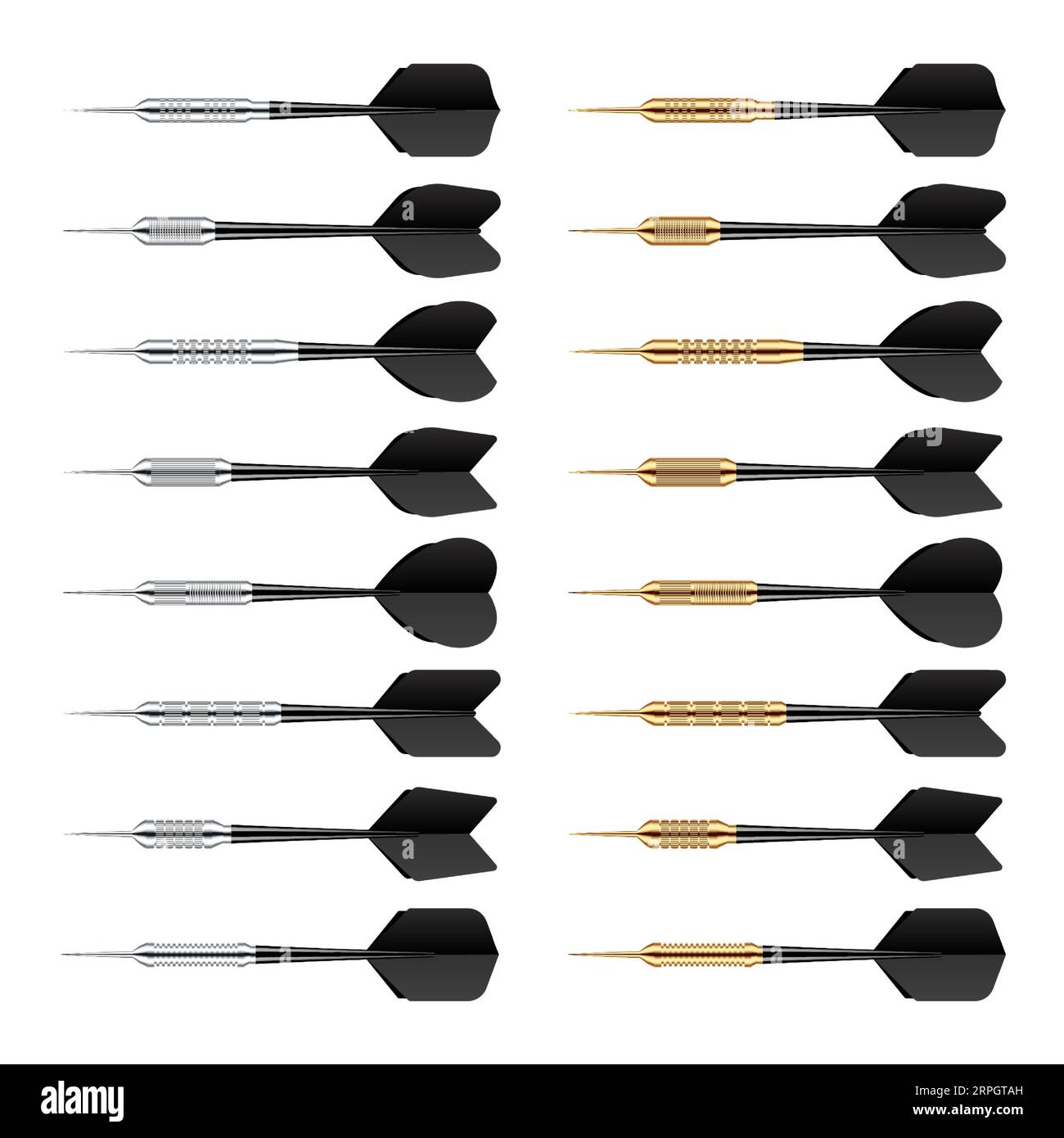 Black dart arrows with metal tip isolated on white background. Dart ...