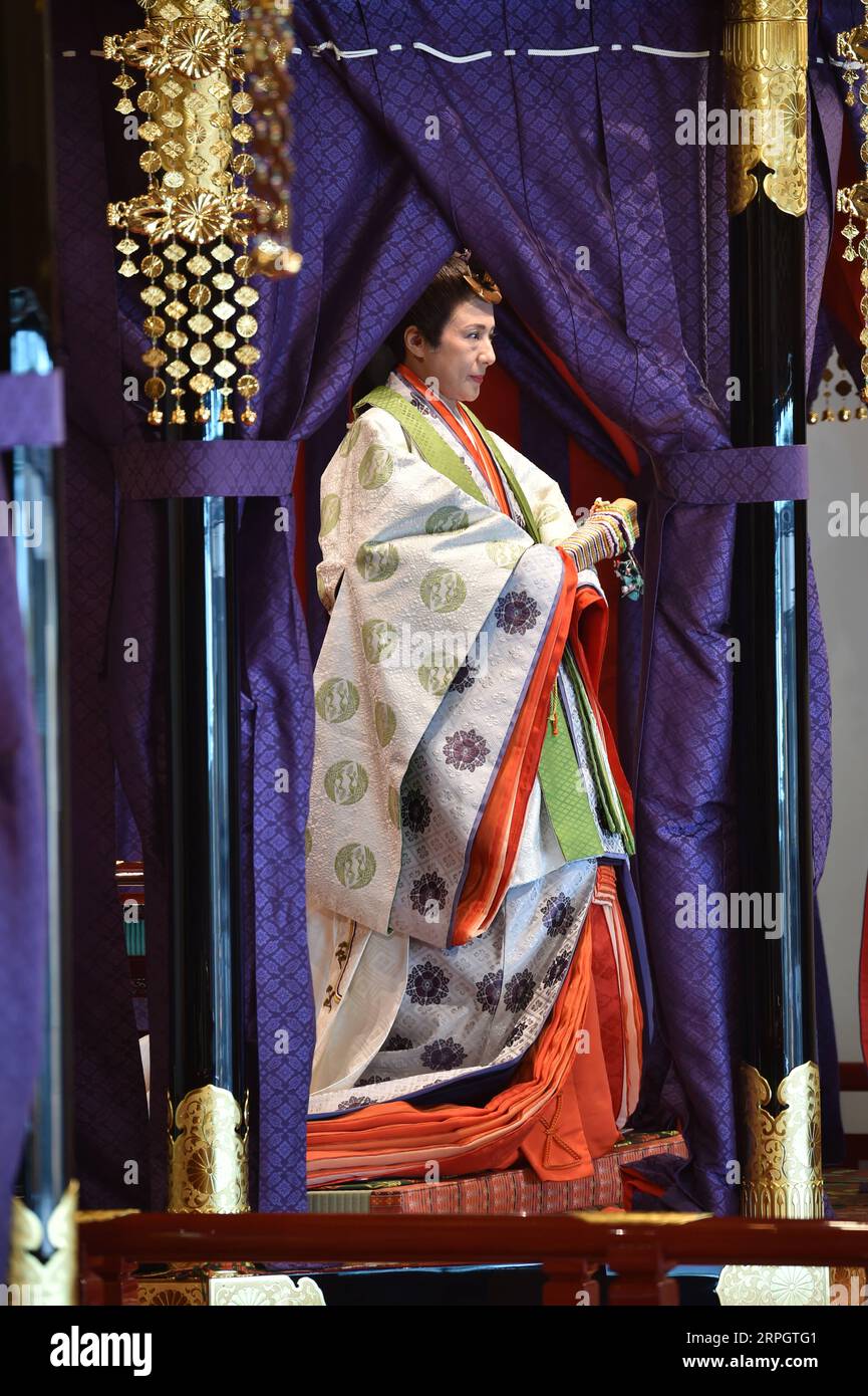 191022 -- TOKYO, Oct. 22, 2019 Xinhua -- Japanese Empress Masako ...