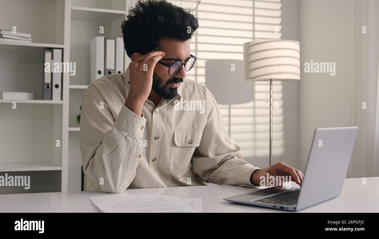 Stressed tired male muslim businessman Arabian Indian man sad ...