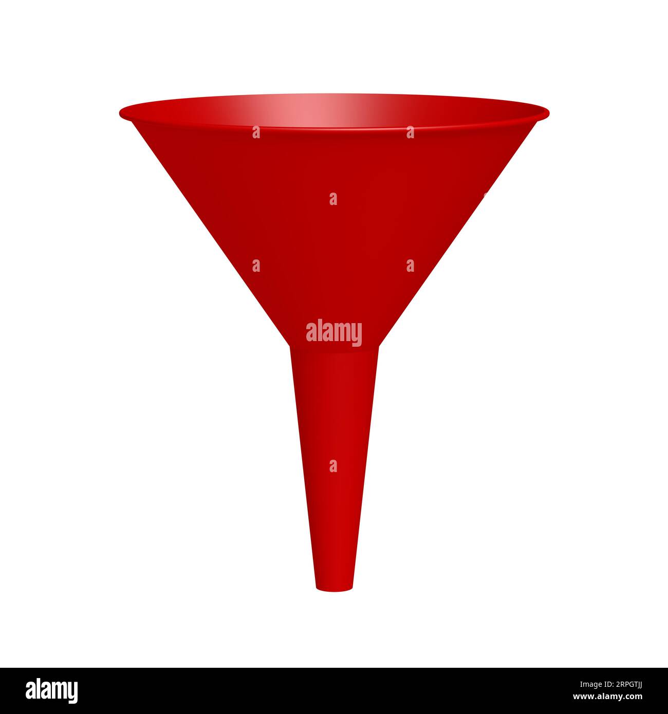 Red funnel isolated on white background. 3d illustration Stock Photo ...