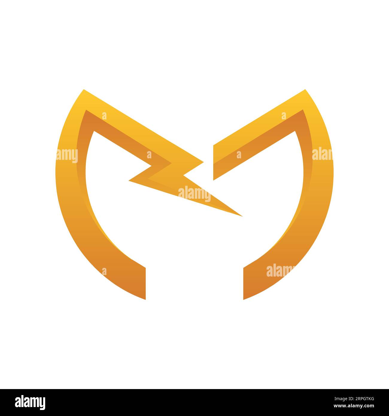 Initial Letter M with Bolt Logo Design Electric M Stock Vector Image ...