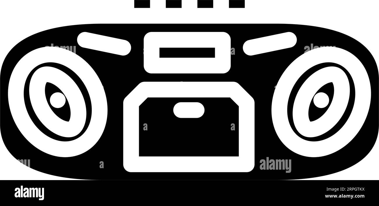 boombox retro music glyph icon vector illustration Stock Vector Image ...