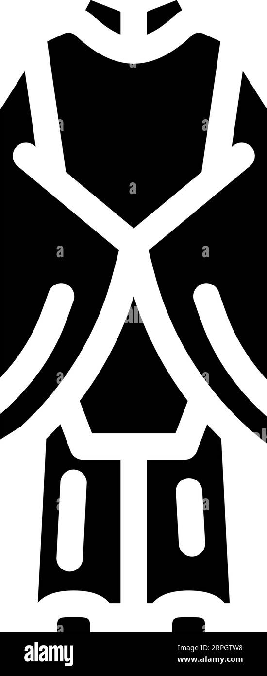 shinto priest robe shintoism glyph icon vector illustration Stock ...