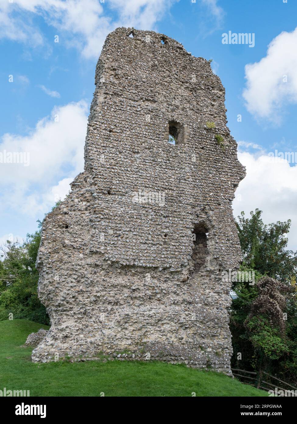 The one surviving wall of the tower belonging to the Norman motte-and ...