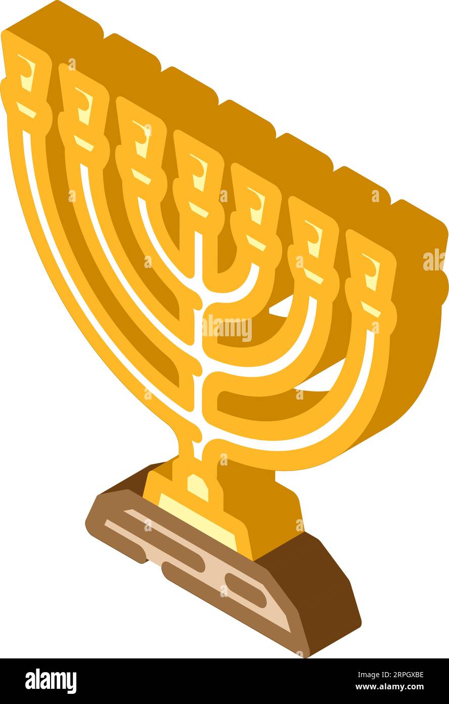 Menorah Jewish Isometric Icon Vector Illustration Stock Vector Image