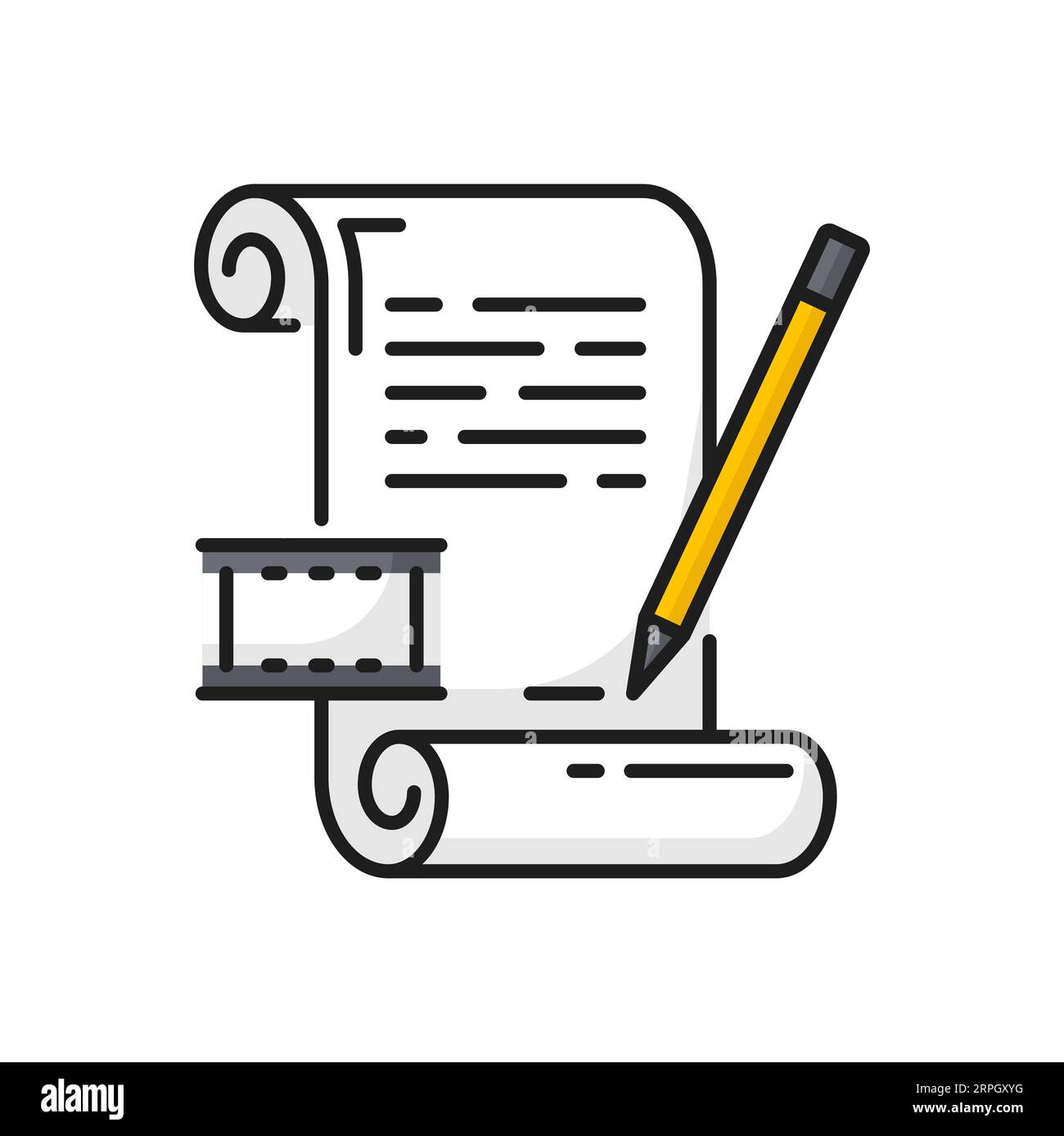 Film Scenario Video Production Icon Video Script Movie Screenplay Or Filmmaking Review Thin