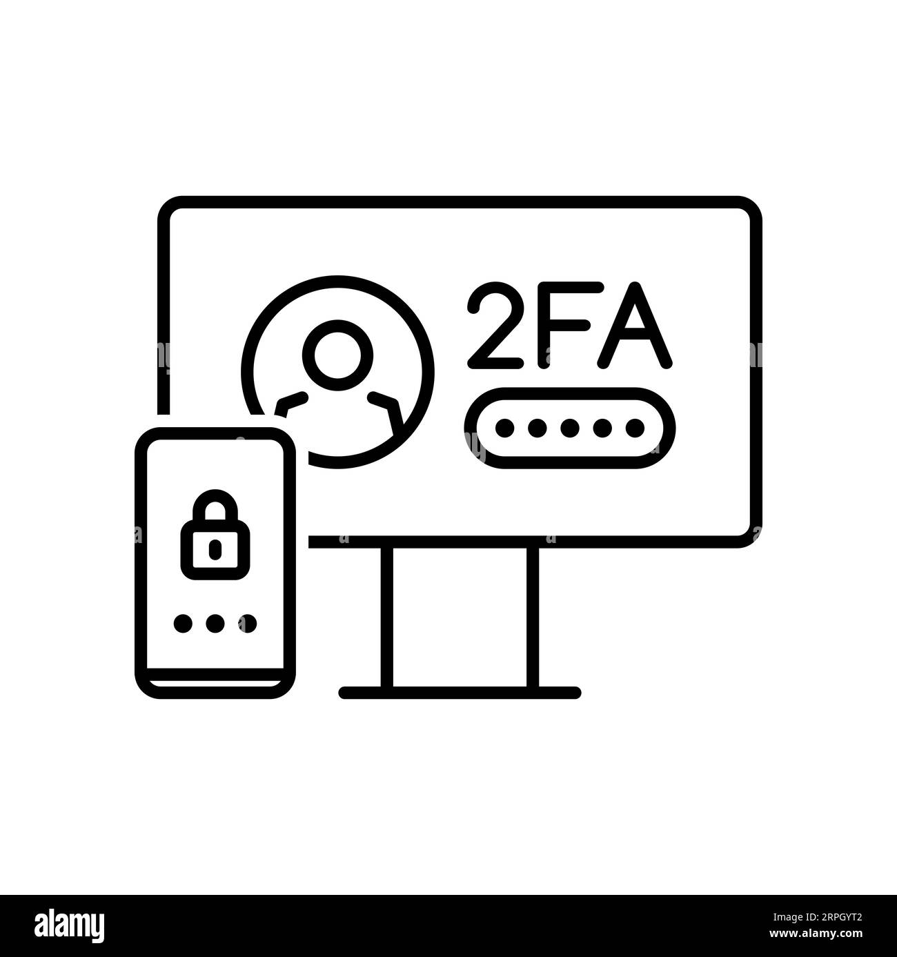 2FA two factor verification icon with vector authentication password ... 2FA two factor verification icon with vector authentication password ...