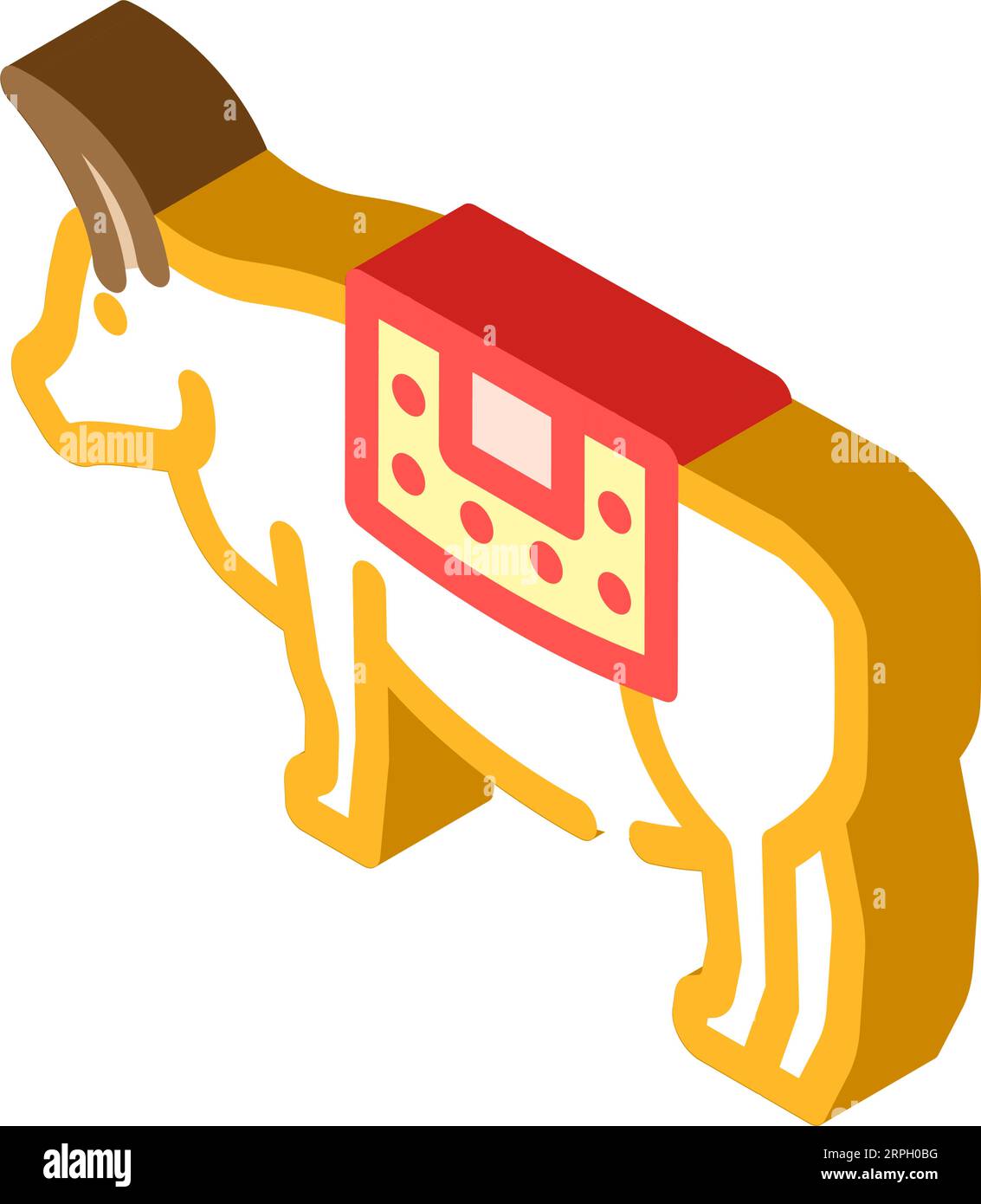 cow sacred animal hinduism isometric icon vector illustration Stock ...