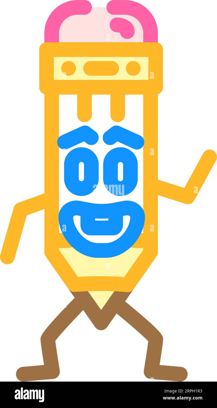 office pen character color icon vector illustration Stock Vector Image ...