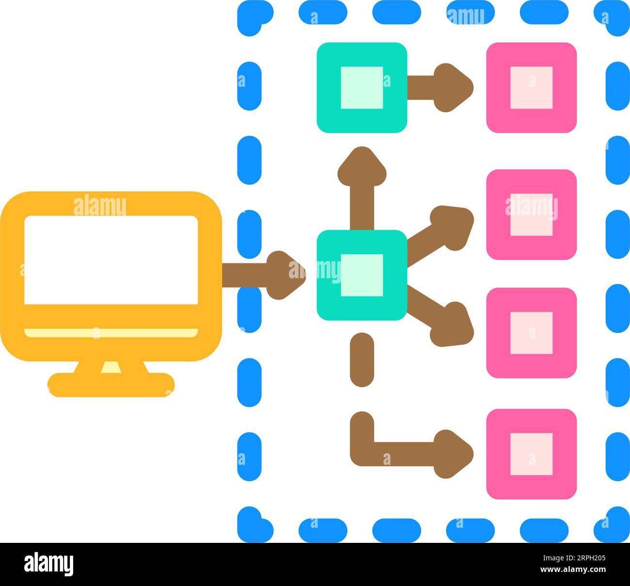 Serverless Architecture Software Color Icon Vector Illustration Stock