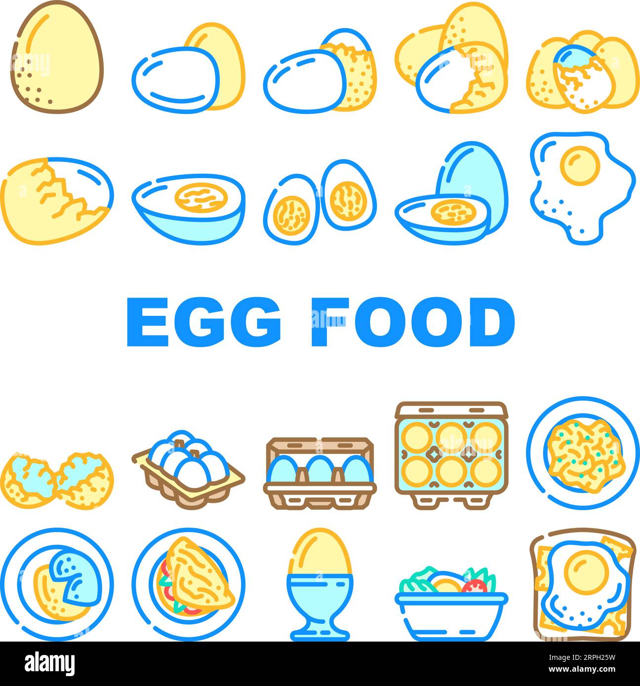 egg food healthy fresh icons set vector Stock Vector Image & Art - Alamy