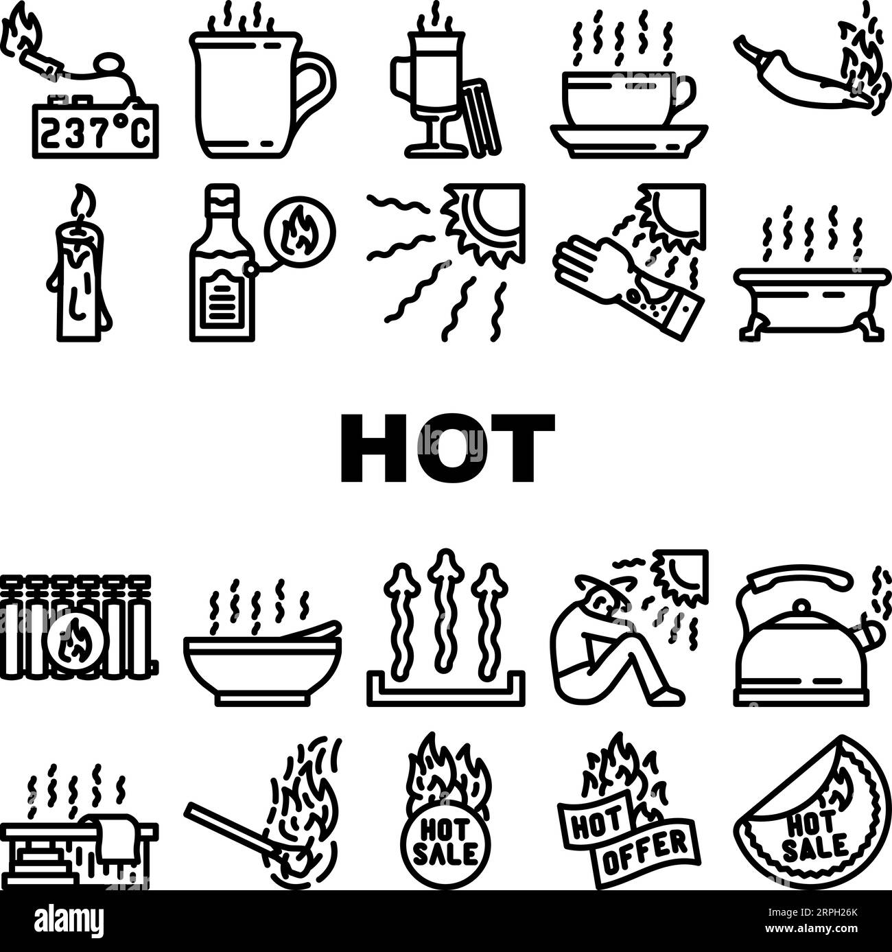 hot heat cold fire icons set vector Stock Vector Image & Art - Alamy