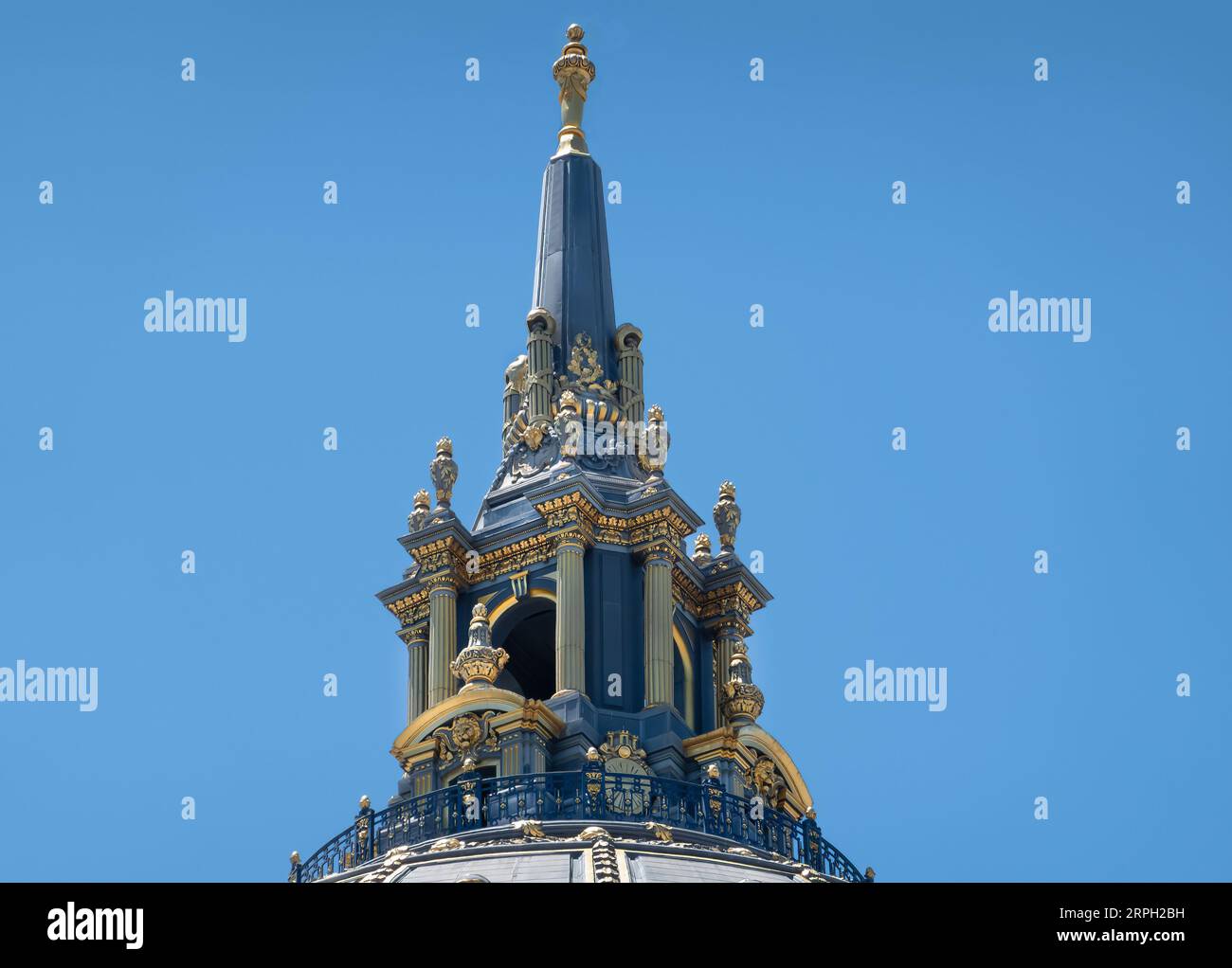 San Francisco, CA, USA - July 12, 2023: Gray stone NE City Hall dome ...