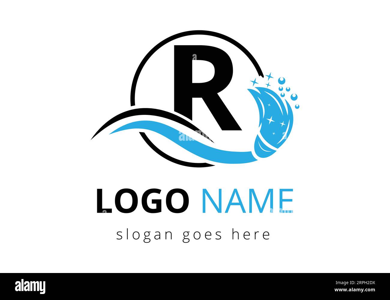 Letter R cleaning service logo design template Stock Vector Image & Art ...