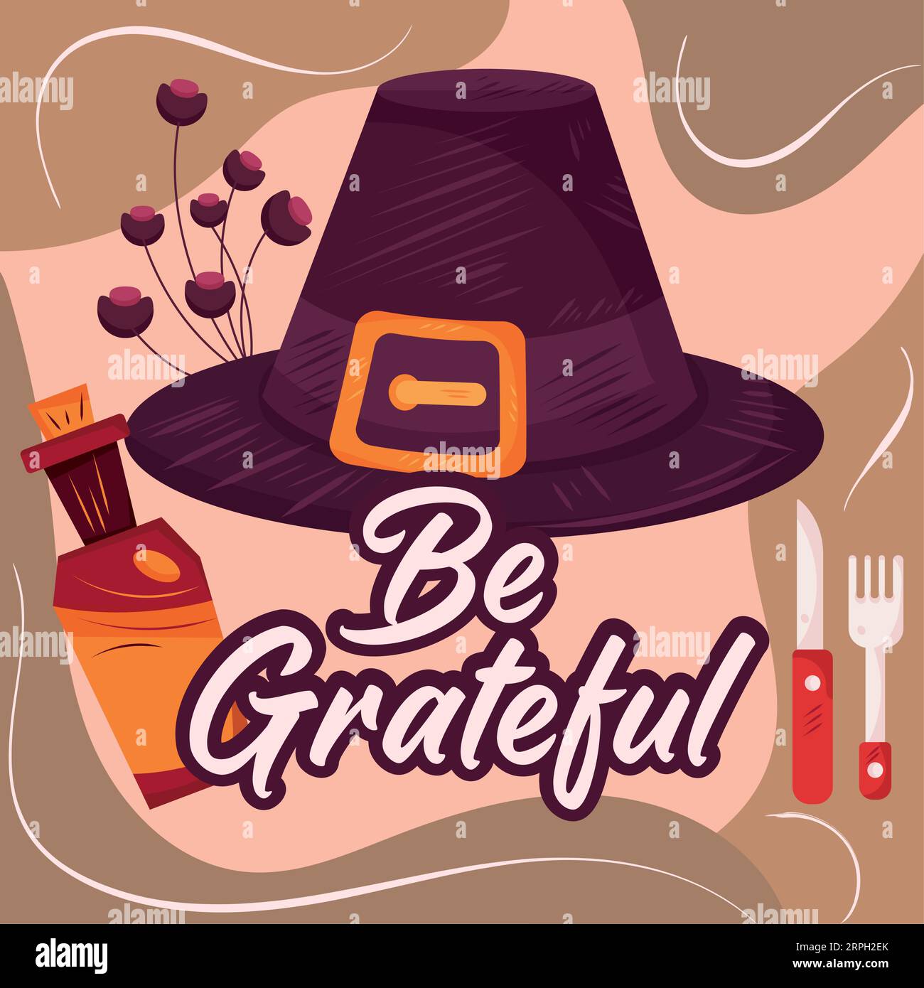 Be grateful message and pilgrim hat Happy thanksgiving day poster ...