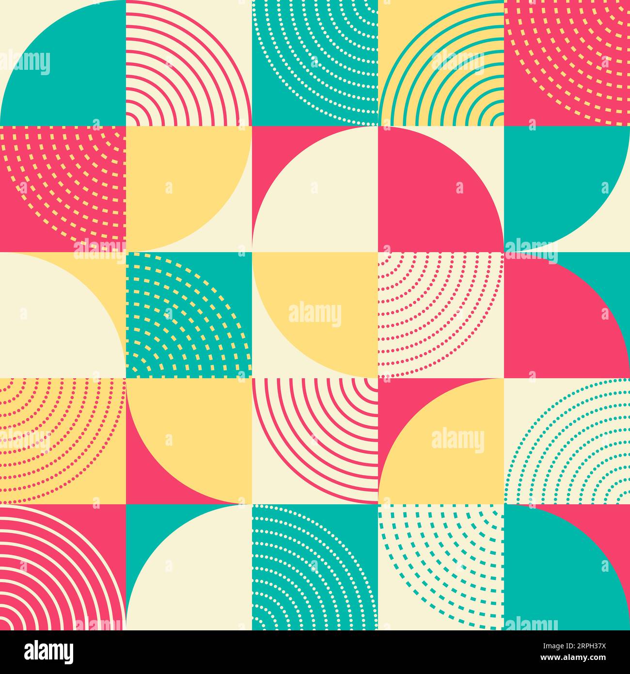 Geometric circle line graphic shapes seamless pattern Stock Vector ...