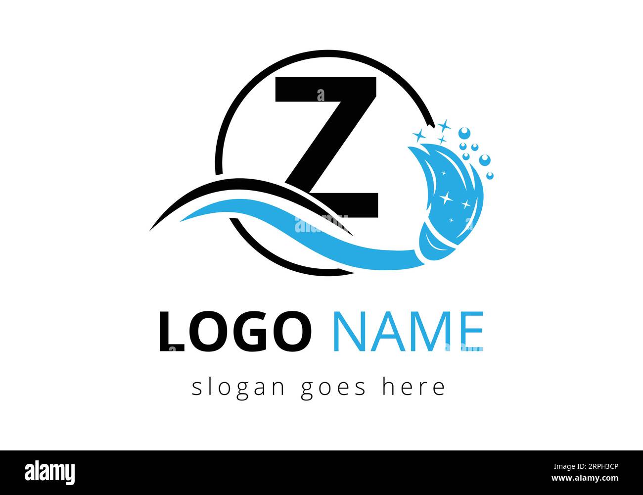Letter Z cleaning service logo design template Stock Vector Image & Art ...