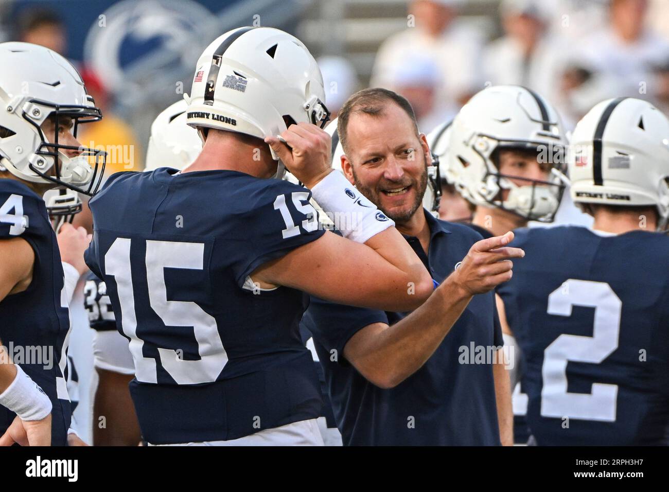Penn State offensive coordinator Mike Yurcich and quarterback Drew ...