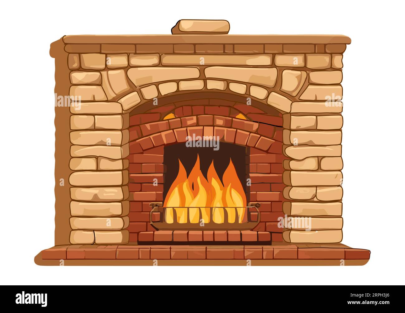 Christmas cosy fire Stock Vector Images - Alamy
