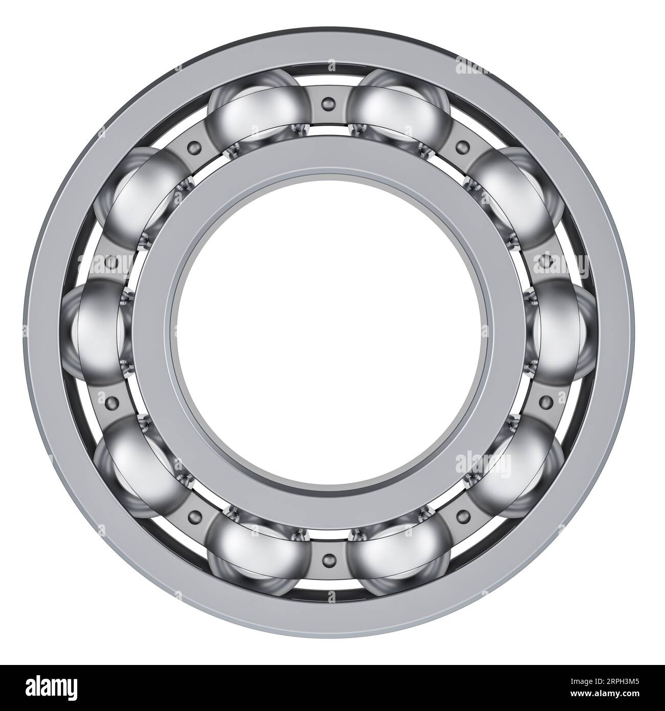 Ball bearing, front view. 3D rendering isolated on white background ...