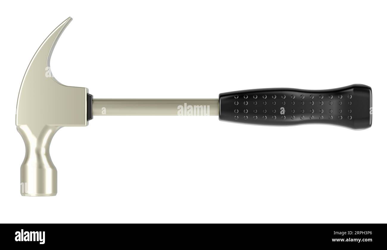 Claw hammer, side view. 3D rendering isolated on white background Stock ...