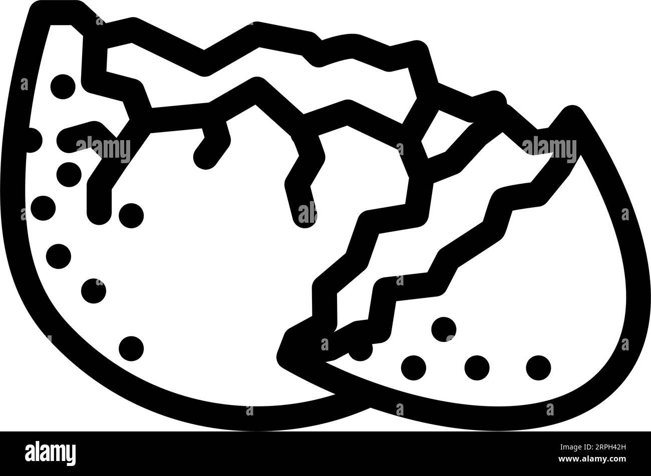 eggshell egg chicken farm food line icon vector illustration Stock ...