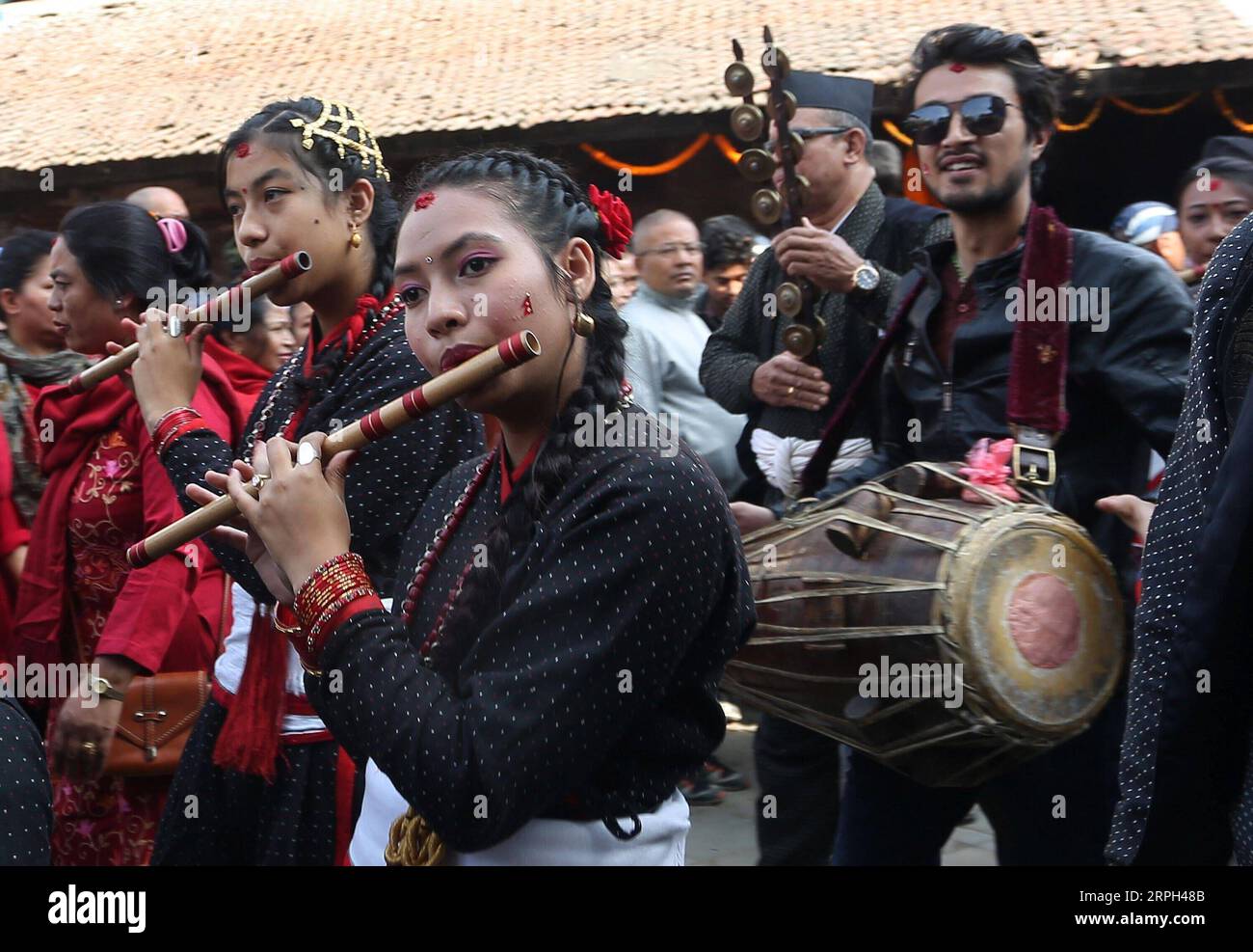 191029 -- KATHMANDU, Oct. 29, 2019 -- People from ethnic Newar ...