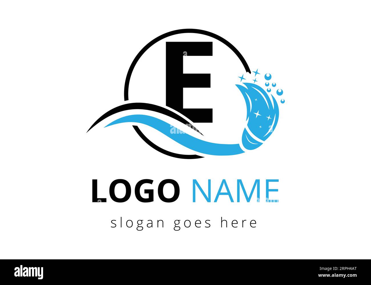 Letter E cleaning service logo design template Stock Vector Image & Art ...