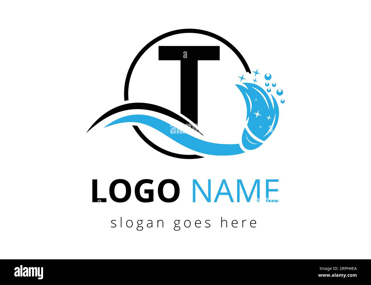 Letter T cleaning service logo design template Stock Vector Image & Art ...