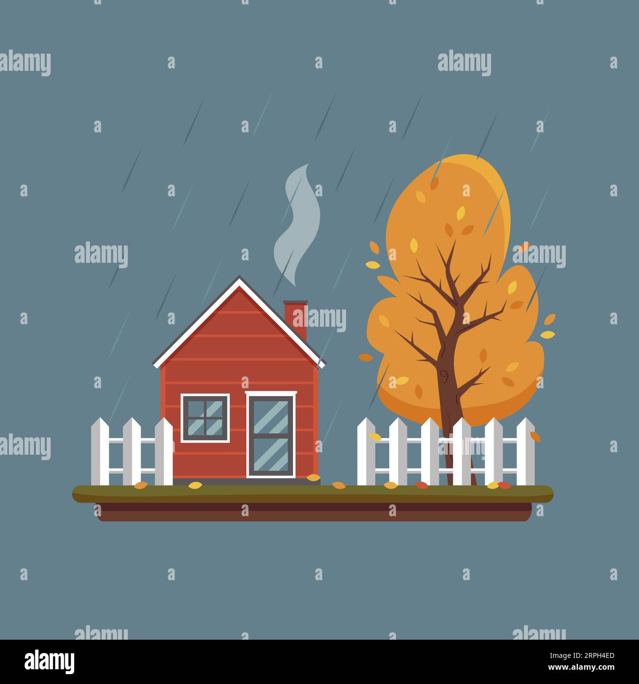 Fence window rain Stock Vector Images - Alamy