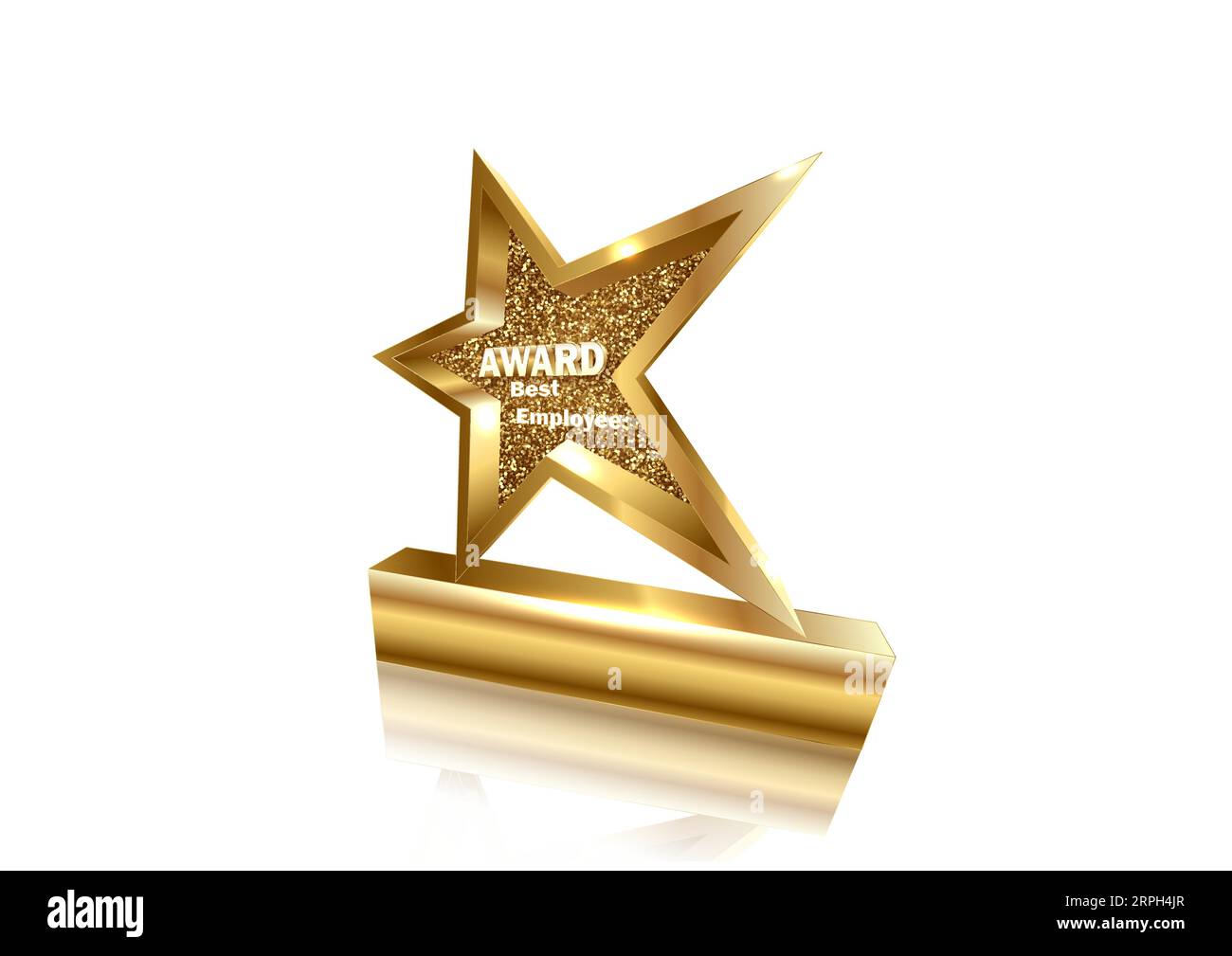 Gold star award for the best employee, on a white background. Vector ...