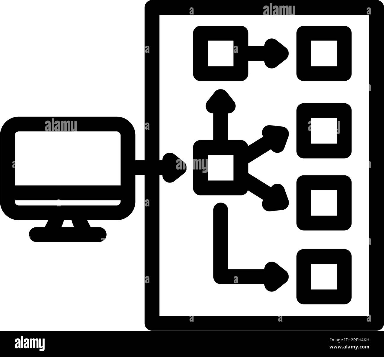 serverless architecture software line icon vector illustration Stock ...