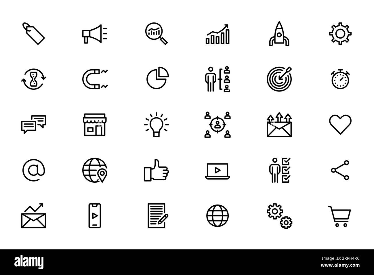 Business marketing strategy planning icons. Editable stroke Stock ...