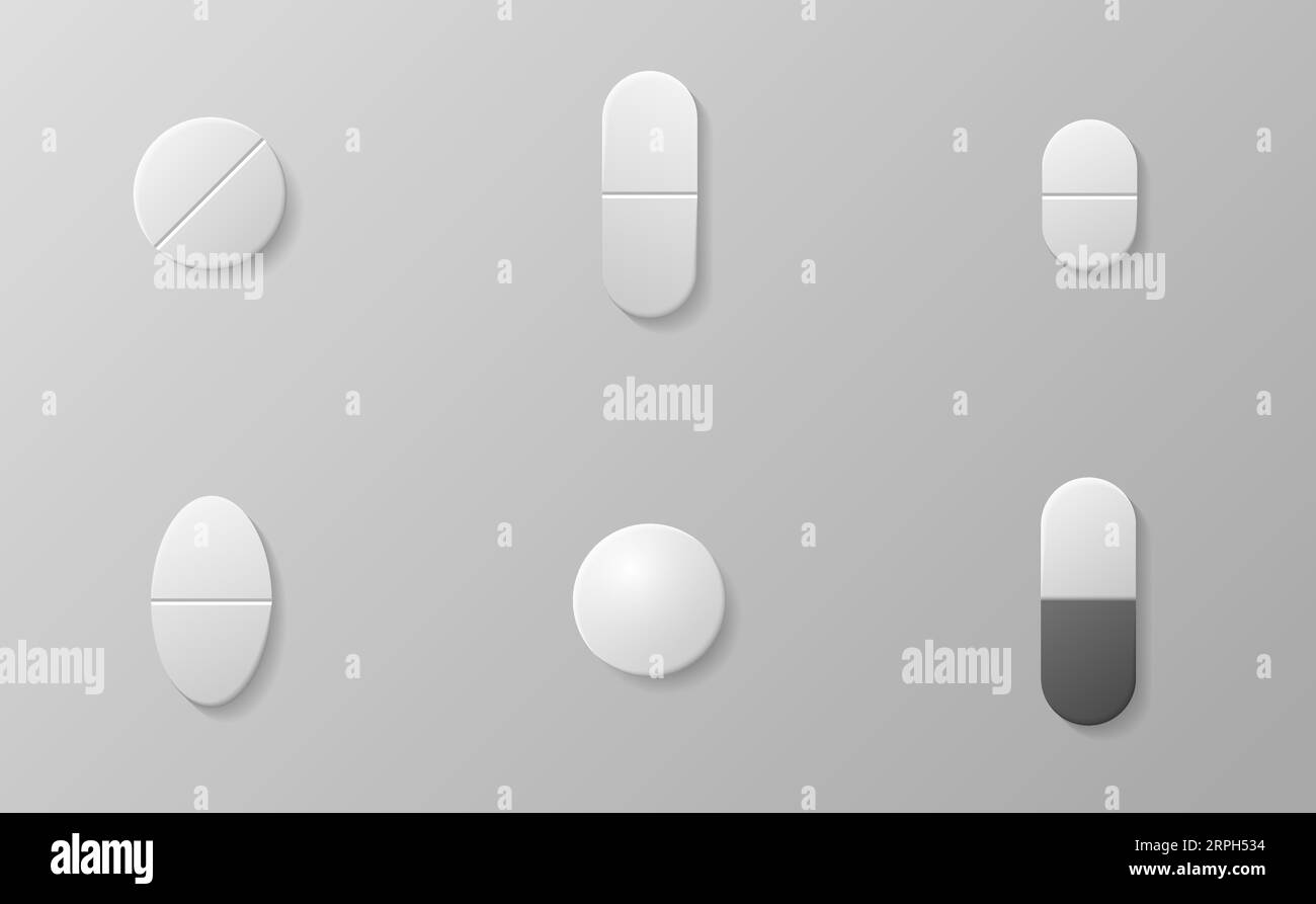 Medicine pills or tablet, medical drugs capsule Stock Vector Image ...