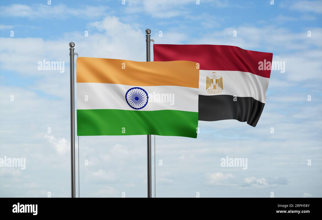 India egypt flag hi-res stock photography and images - Alamy