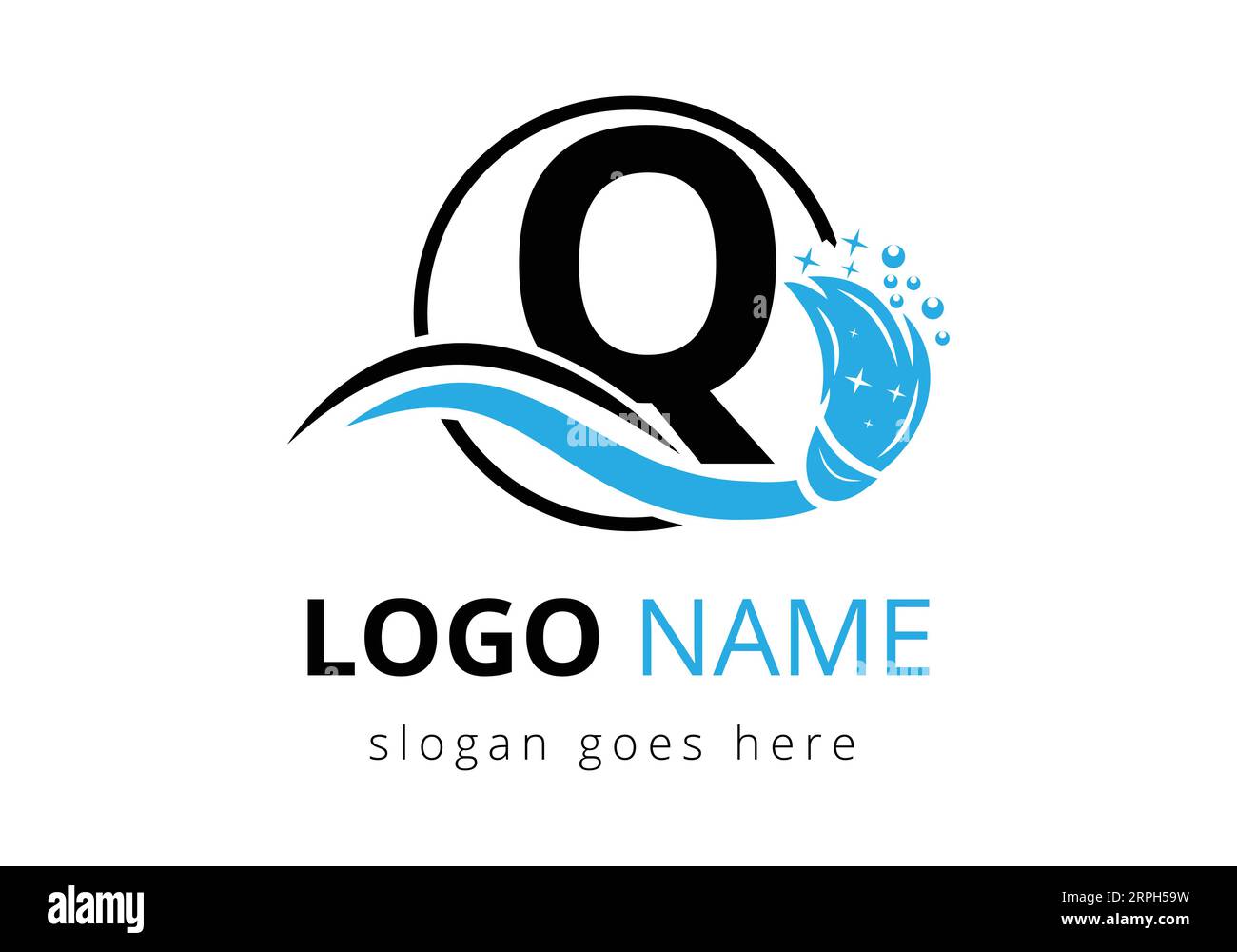 Letter Q cleaning service logo design template Stock Vector Image & Art ...