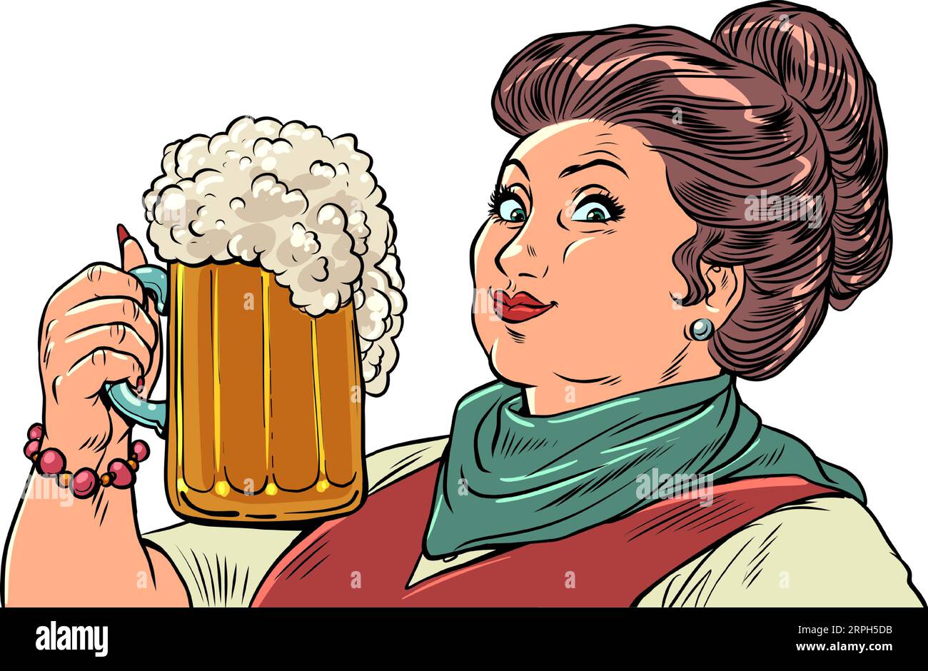 Retro woman drinking Stock Vector Images - Alamy