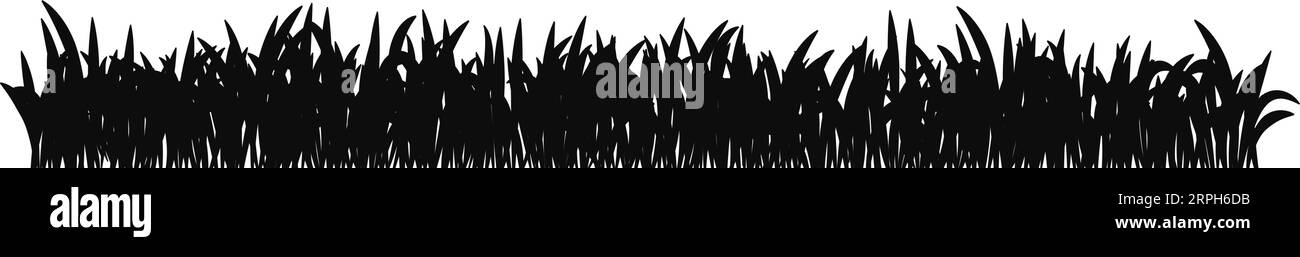 Lawn plant border edge. Grass black silhouette Stock Vector Image & Art ...