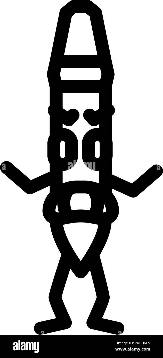 funny pen character line icon vector illustration Stock Vector Image ...