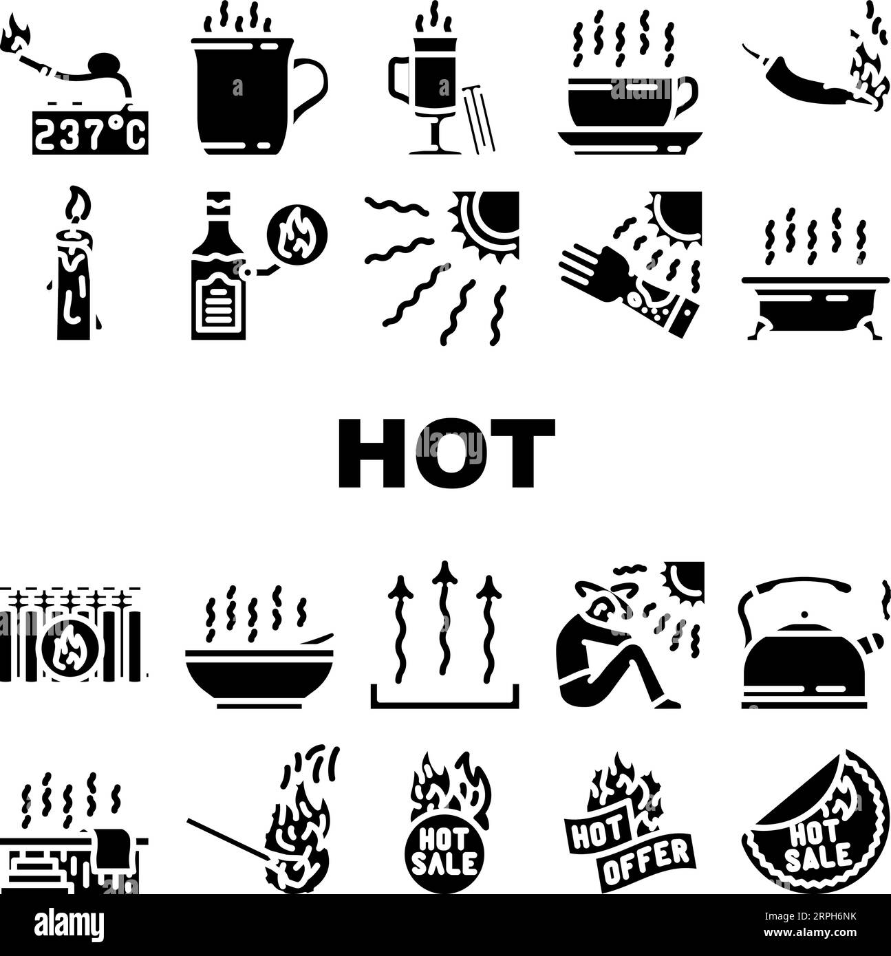 hot heat cold fire icons set vector Stock Vector Image & Art - Alamy