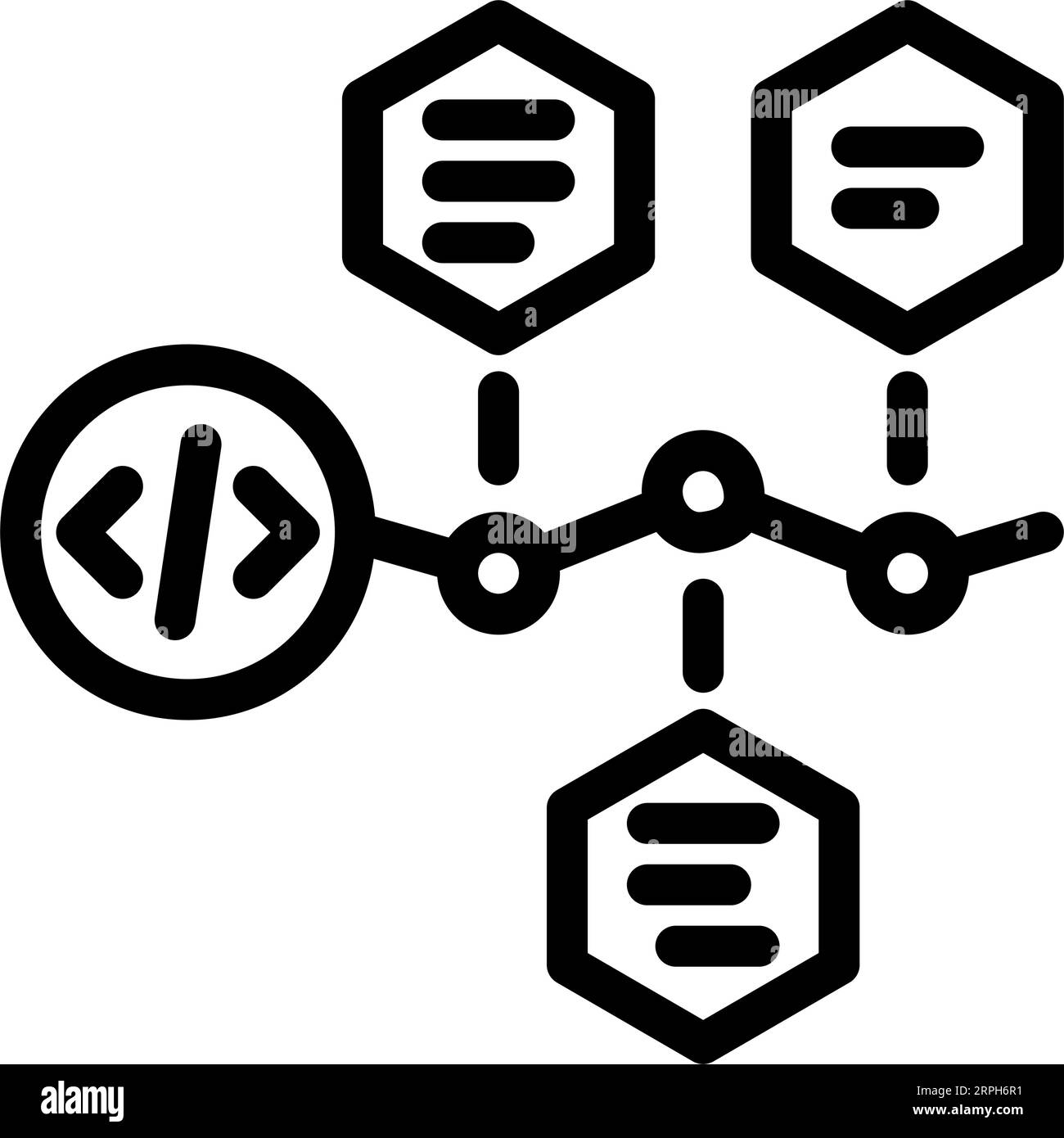 Laptop developer man vector software computer Black and White Stock ...