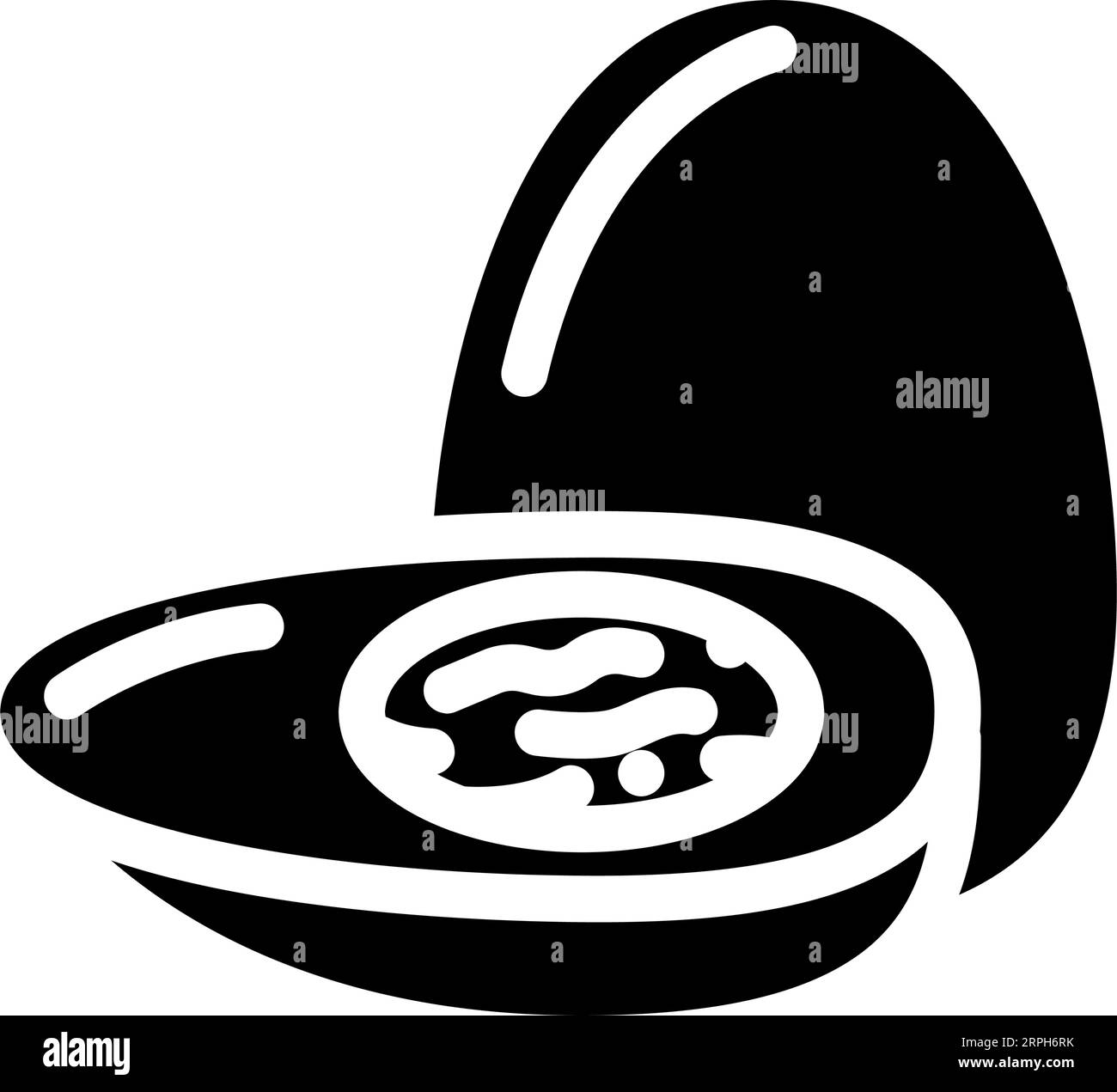 Boiled Egg Cut Hen Glyph Icon Vector Illustration Stock Vector Image And Art Alamy