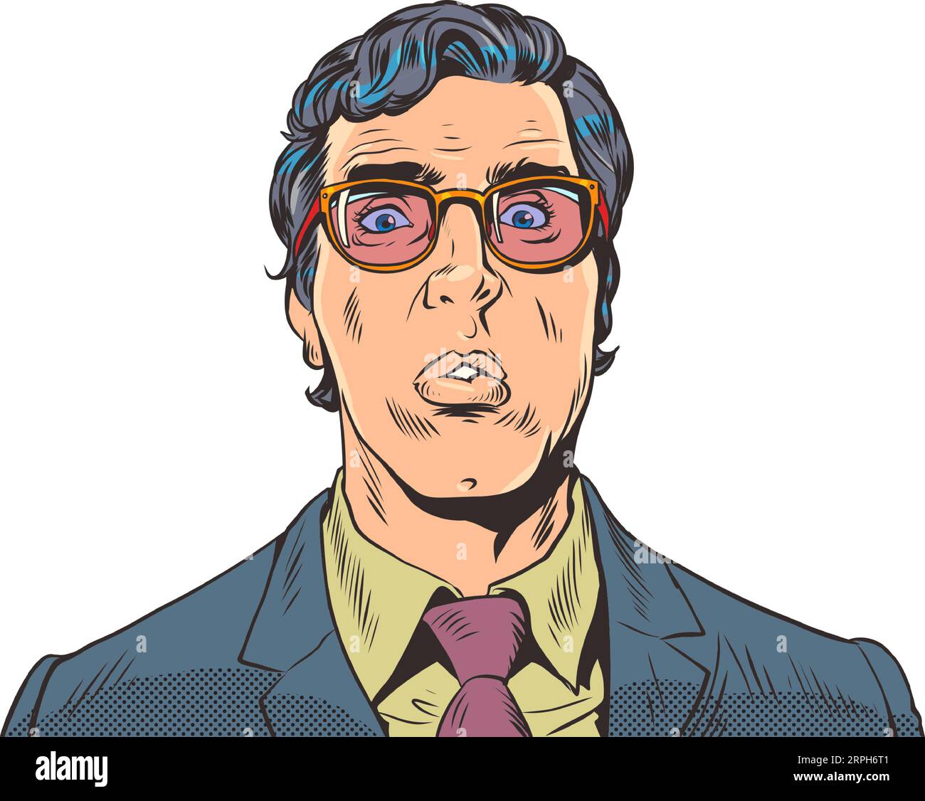 Anxiety and anxiety about the decision. Attractive guy is scared. A man ...