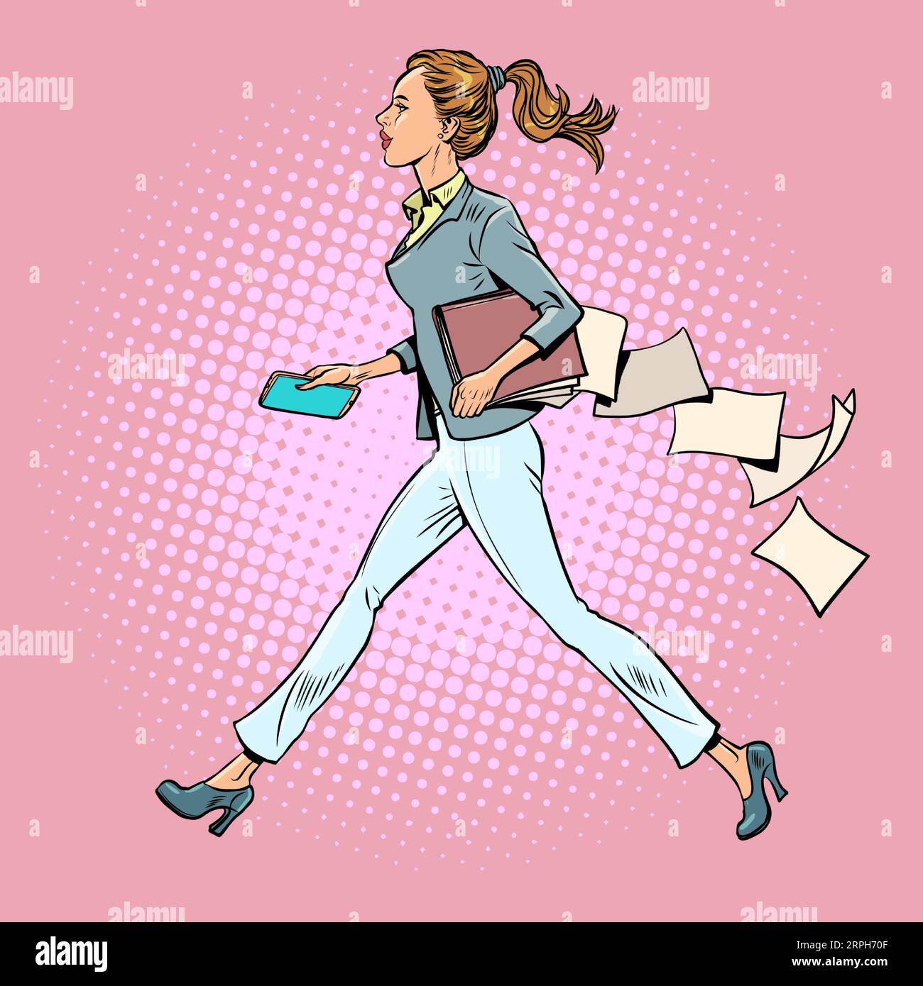 Cartoon Girl Running Away