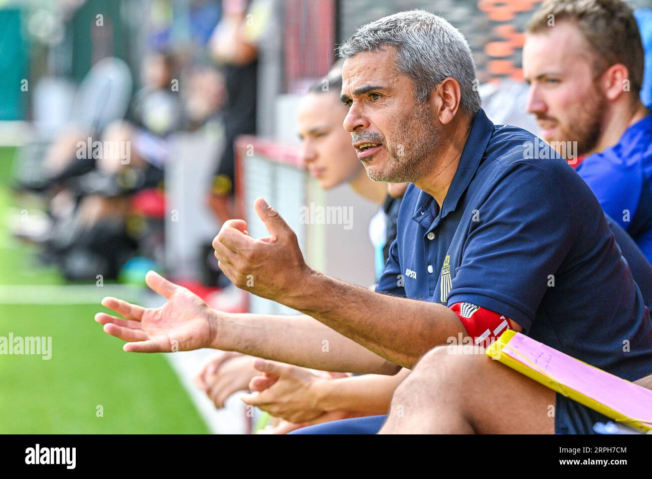 Liege, Belgium. 03rd Sep, 2023. headcoach Lionel Vitrant of Charleroi ...