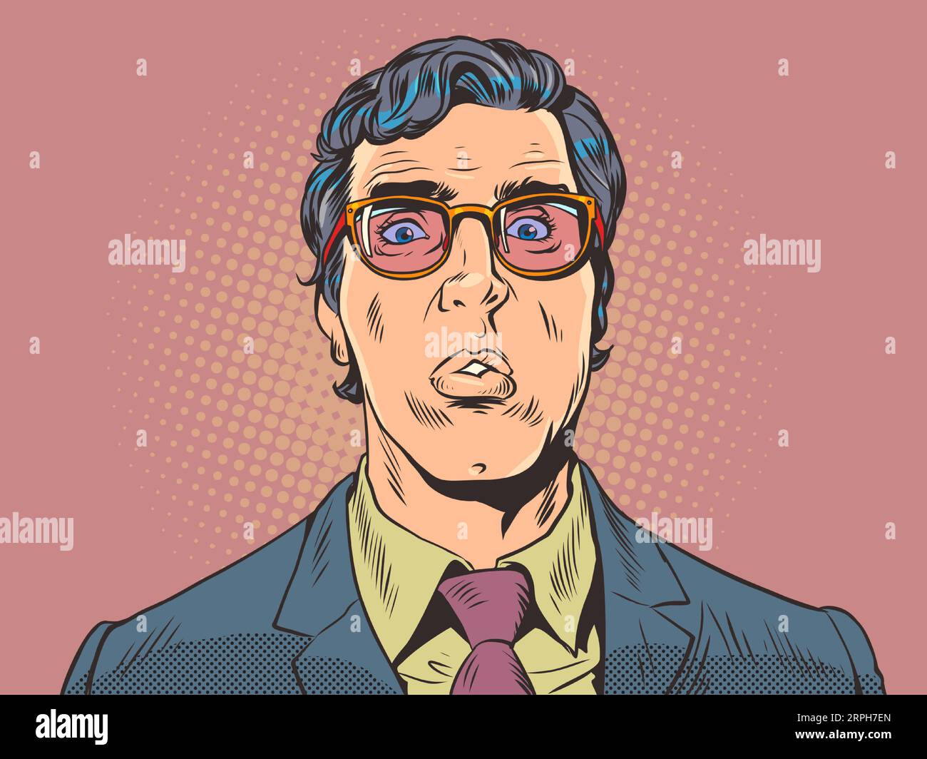 Anxiety and anxiety about the decision. Attractive guy is scared. A man ...