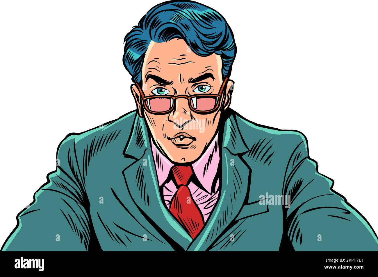 Attentive and serious office manager accepting an offer. HR agent ...